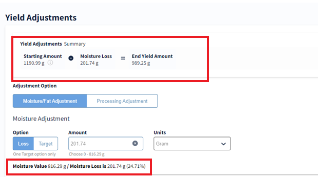 How do I add a Yield Adjustment for Moisture Loss to a Recipe? – Genesis Foods
