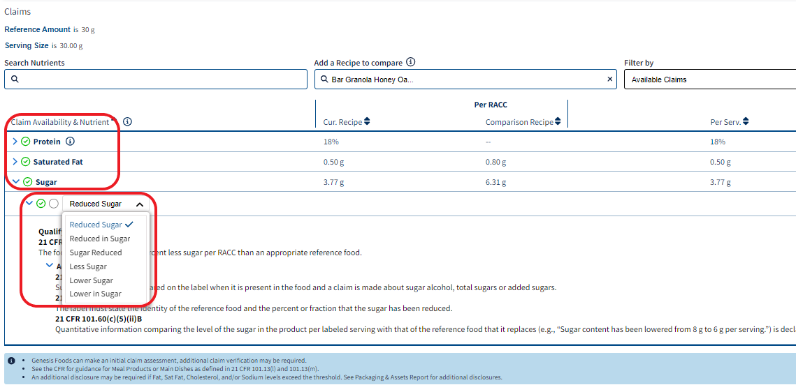 How to use Comparison Recipe for Nutrient Content Claims – Genesis Foods