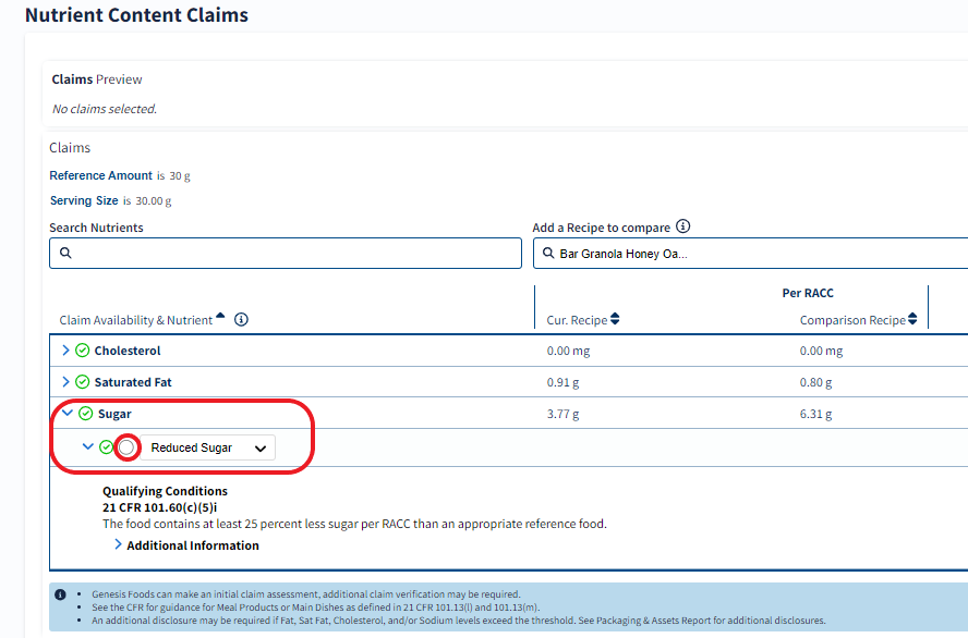 How to use Comparison Recipe for Nutrient Content Claims – Genesis Foods