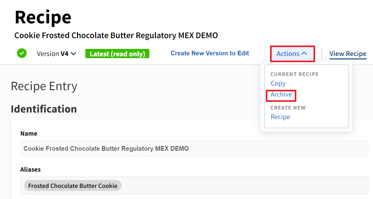 How do I archive (or unarchive) a Recipe? – Genesis Foods