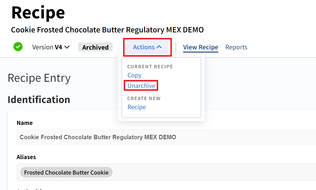 How do I archive (or unarchive) a Recipe? – Genesis Foods