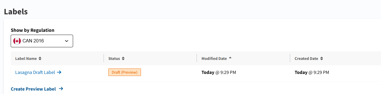 How do I create a Preview Label for a draft Recipe? – Genesis Foods