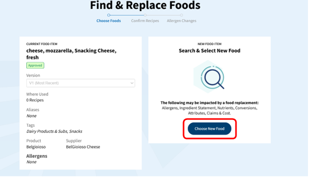 Find and Replace Ingredients or Recipes across all formulations where ...